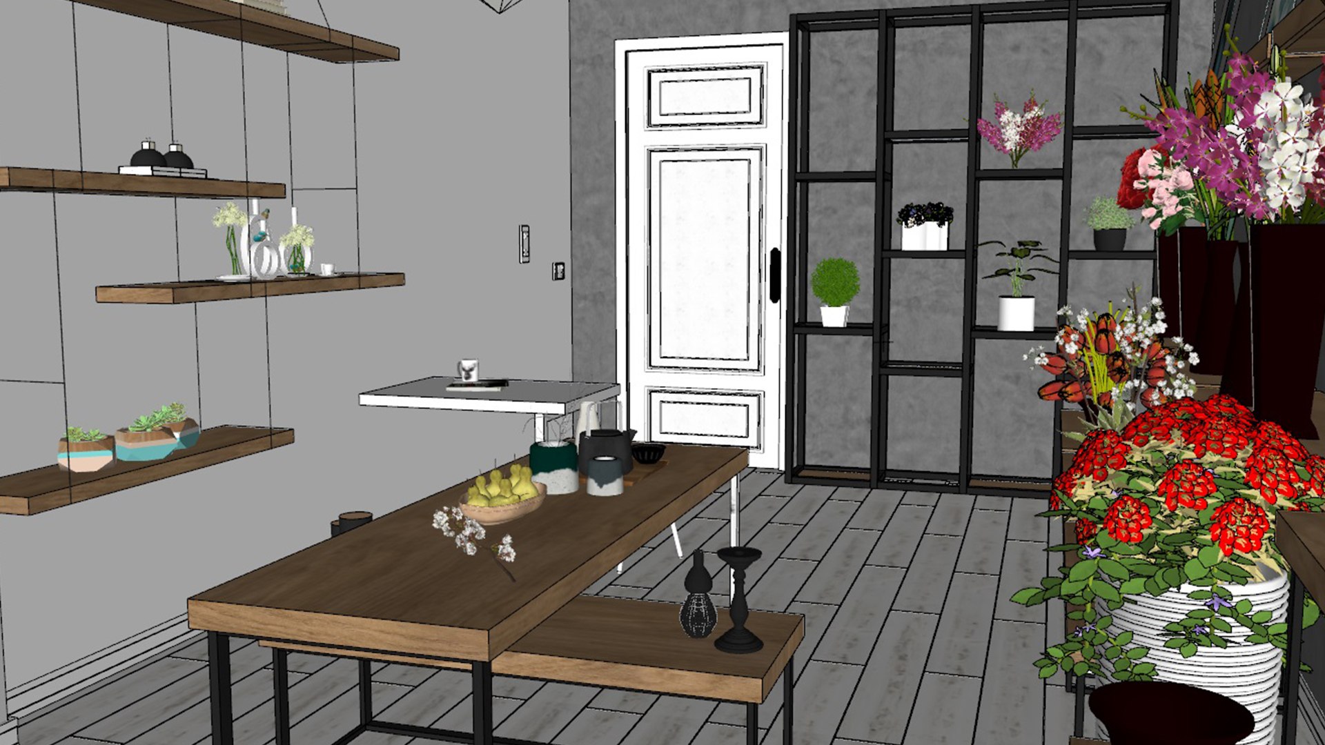 3D Flower Shop Model - TurboSquid 1977211