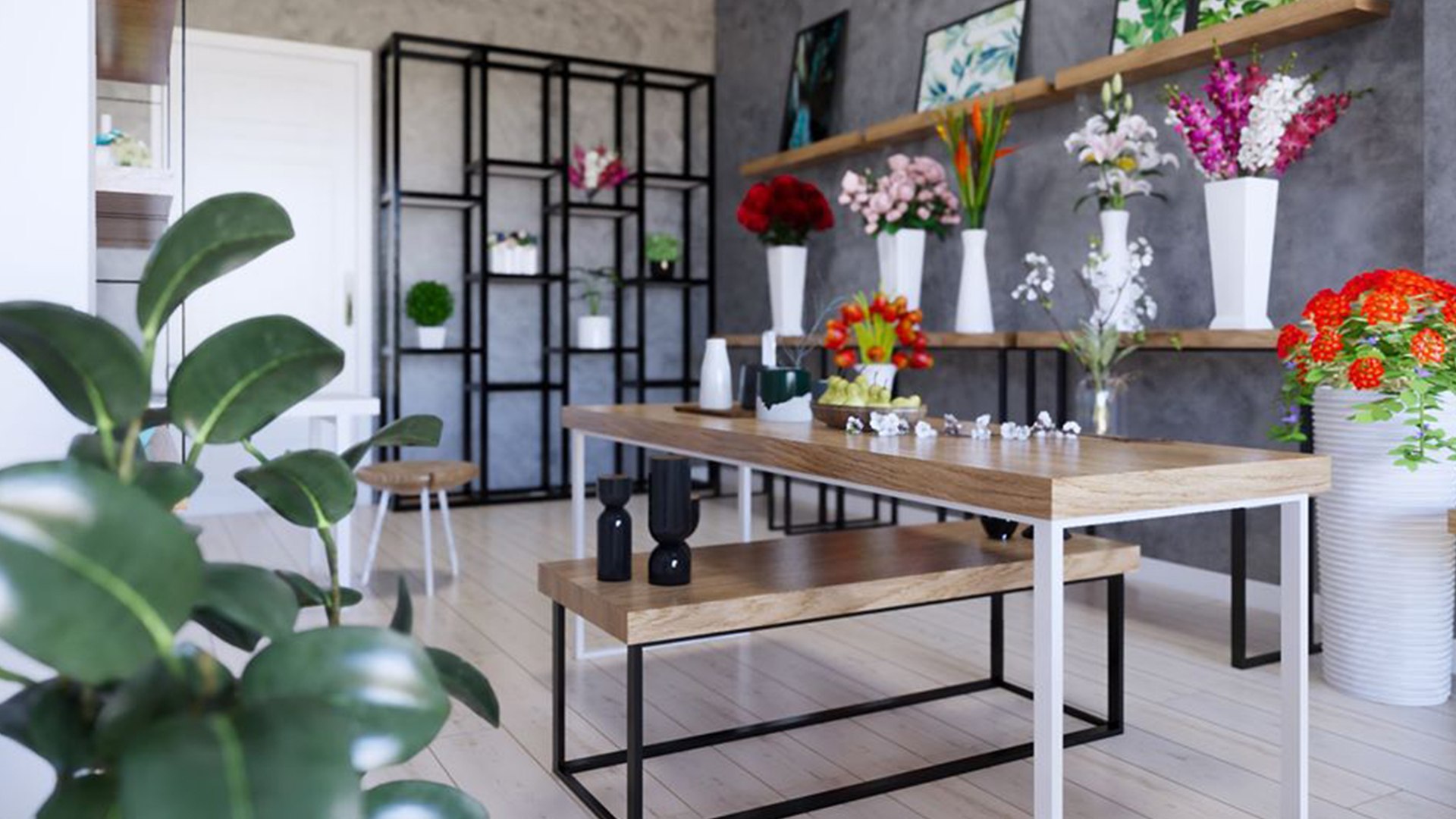 3D Flower Shop Model - TurboSquid 1977211