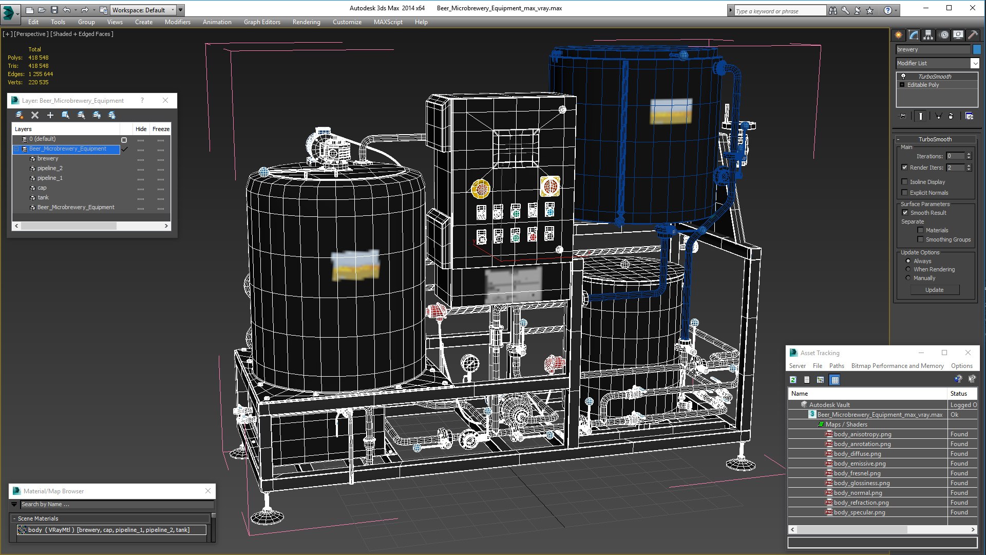 3D Beer Microbrewery Equipment Brewery Model - TurboSquid 1591013
