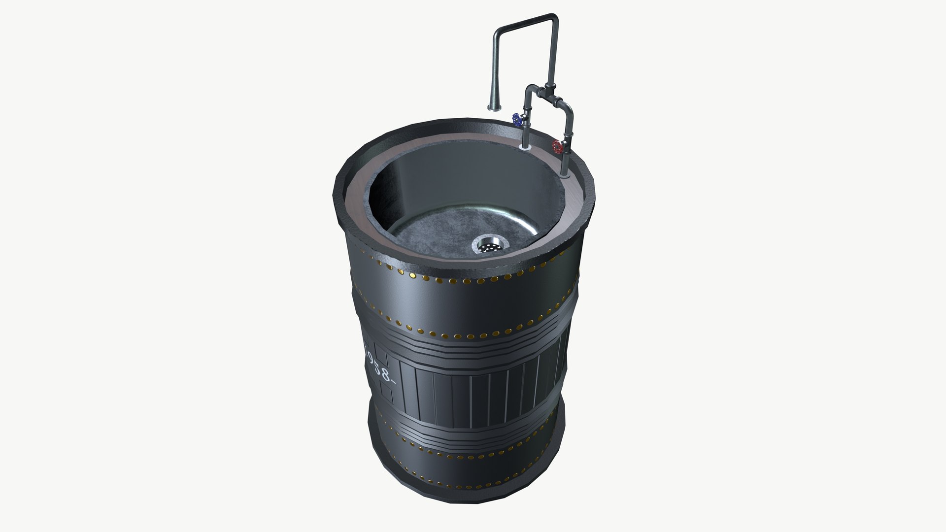 Barrel Wash Basin 3D Model - TurboSquid 2389805