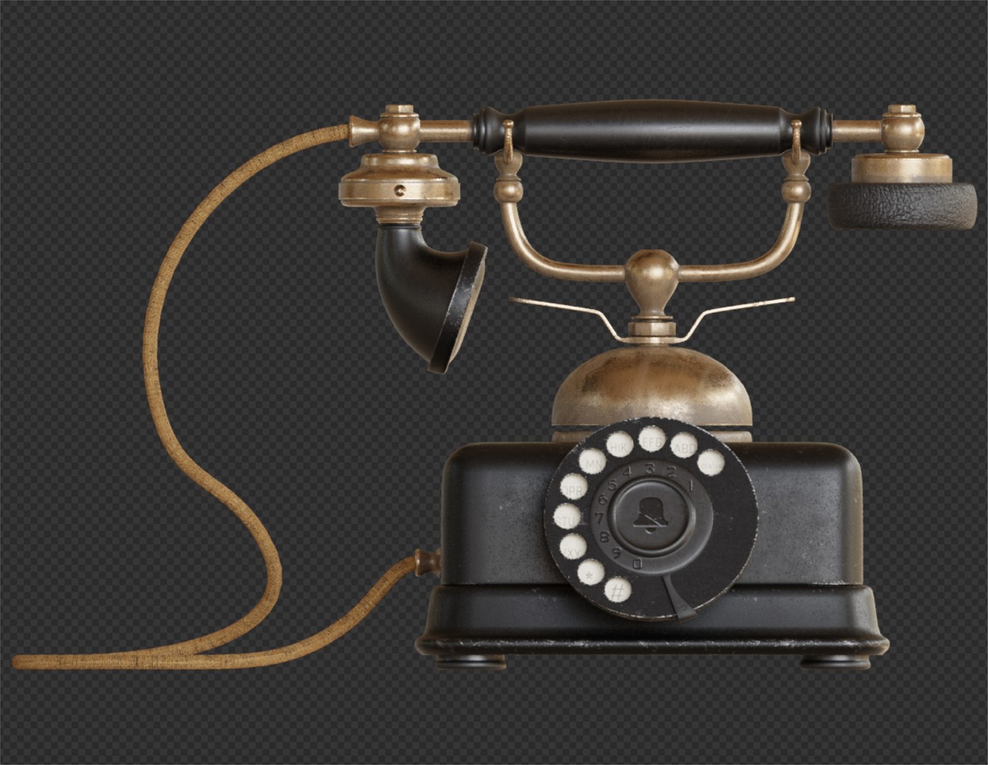 3D Vintage Telephone Phone - TurboSquid 1687954