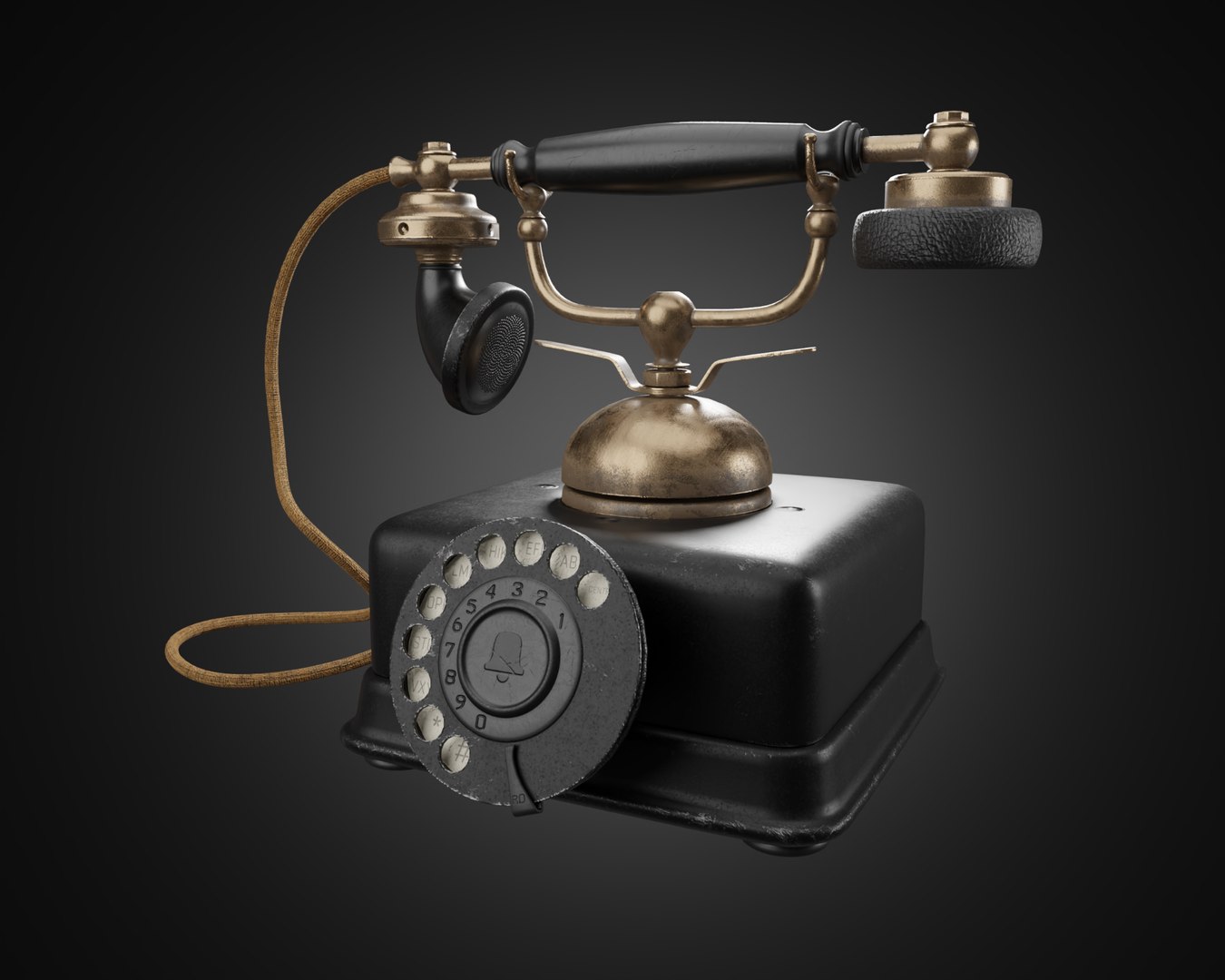 3D vintage telephone phone - TurboSquid 1687954