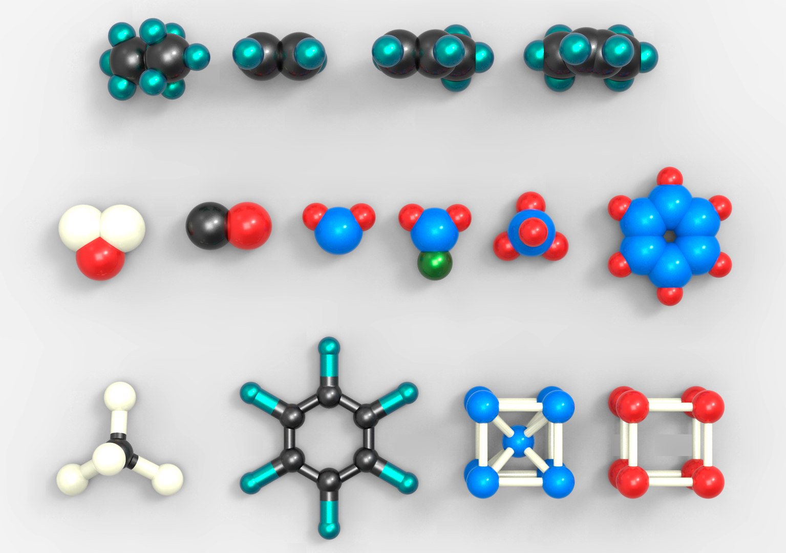 3D Model Atoms Molecules - TurboSquid 1329618