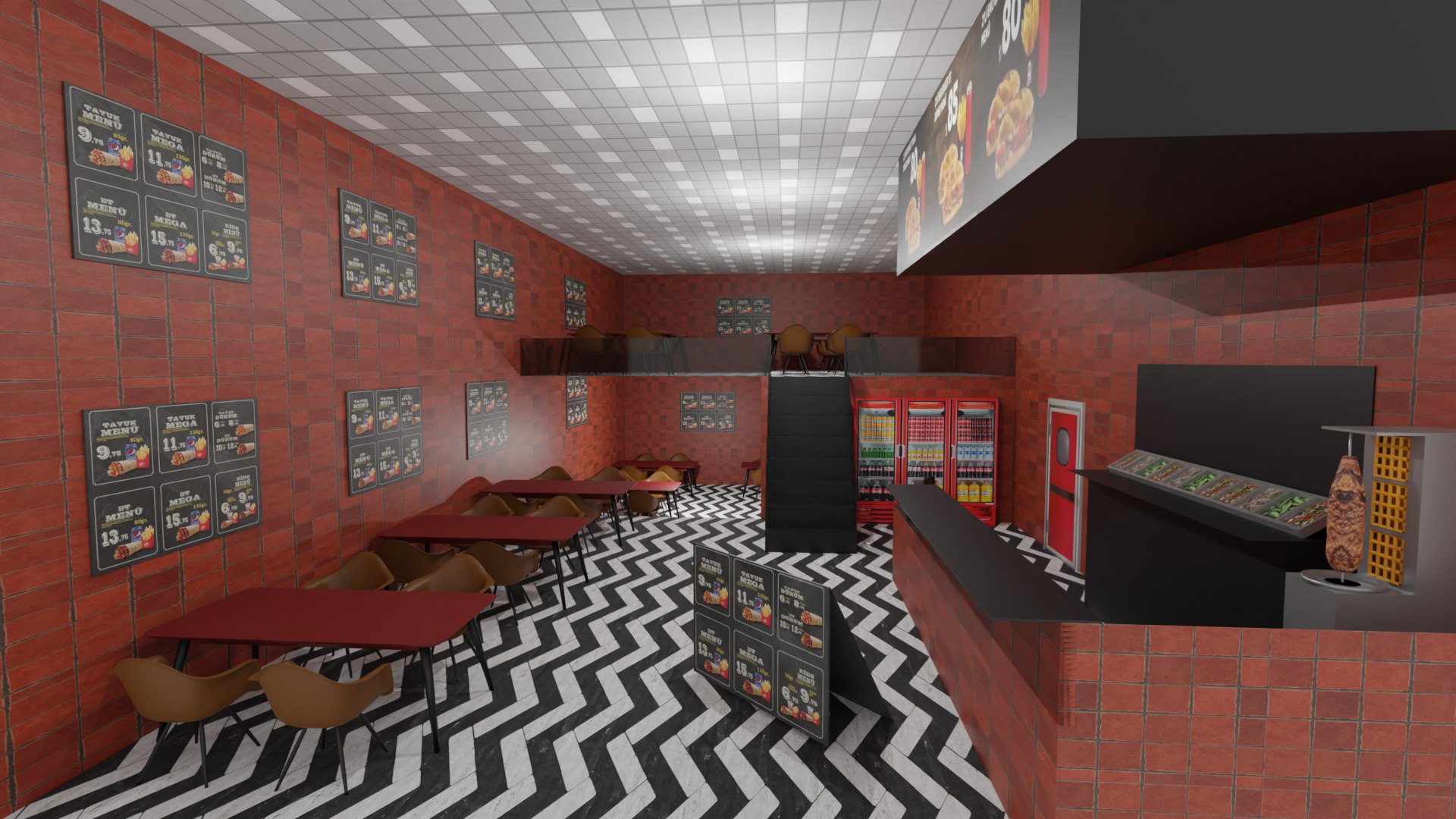 Doner Restaurant Interior 3D - TurboSquid 2140769