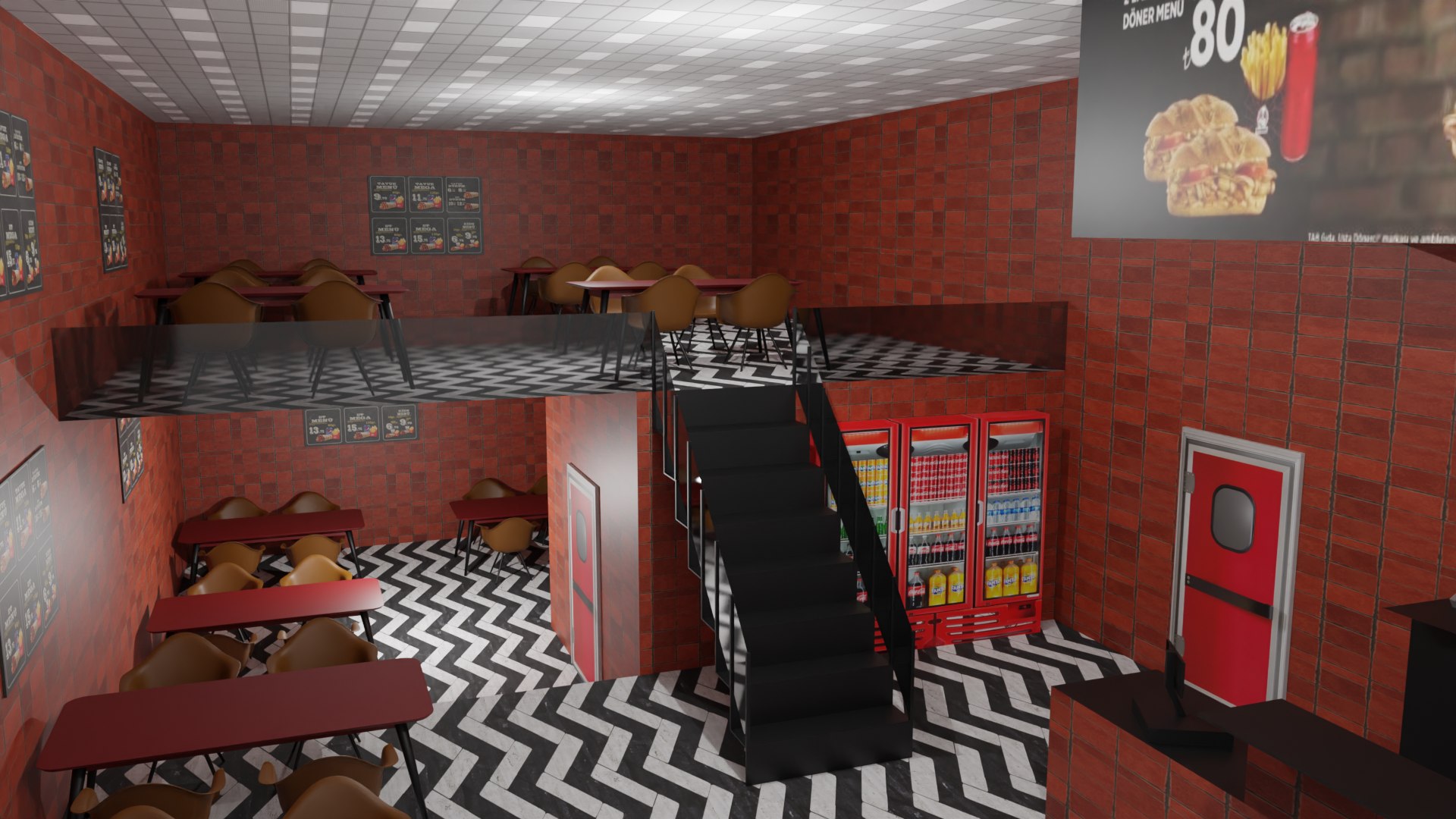 Doner Restaurant Interior 3D - TurboSquid 2140769