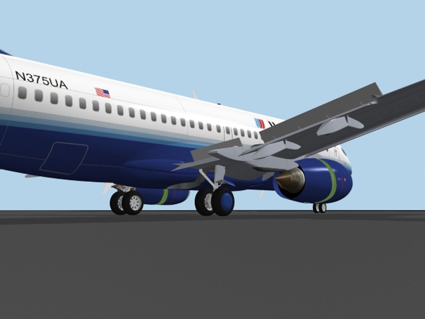 3d B 737-300 United Airlines Model