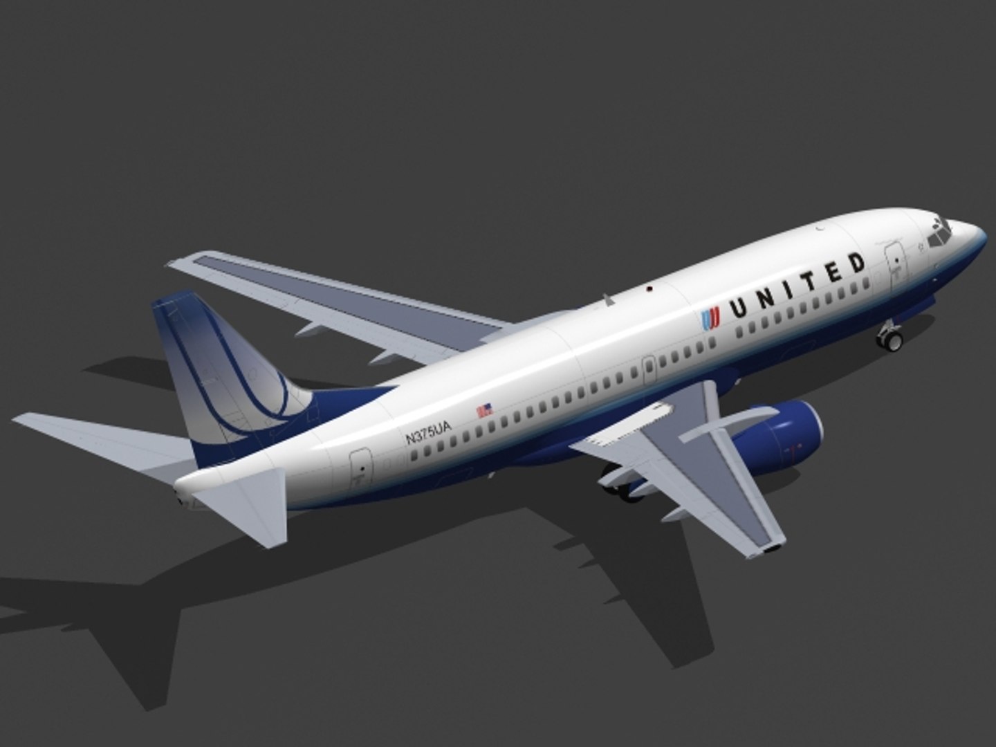 3d B 737-300 United Airlines Model