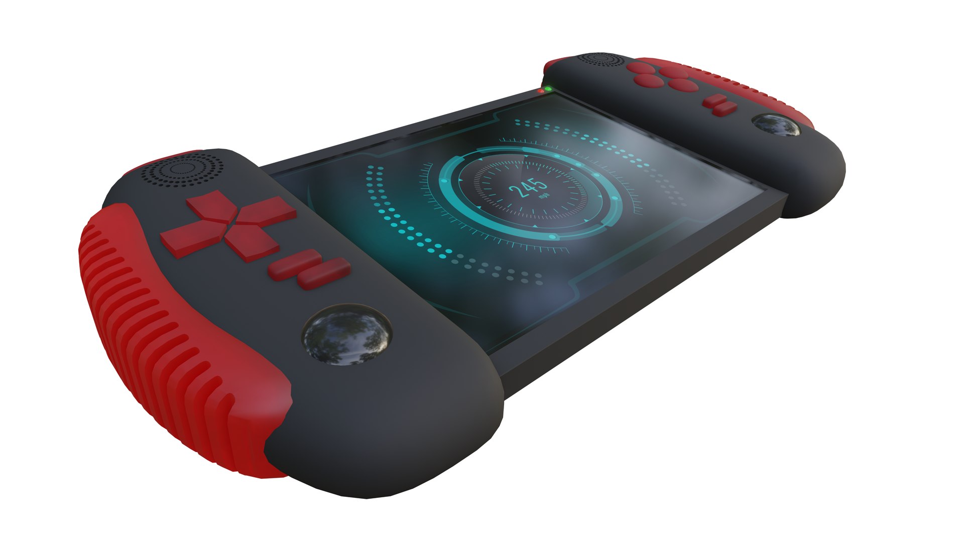 3D Model Futuristic Portable Game Console First Generation Black Red ...