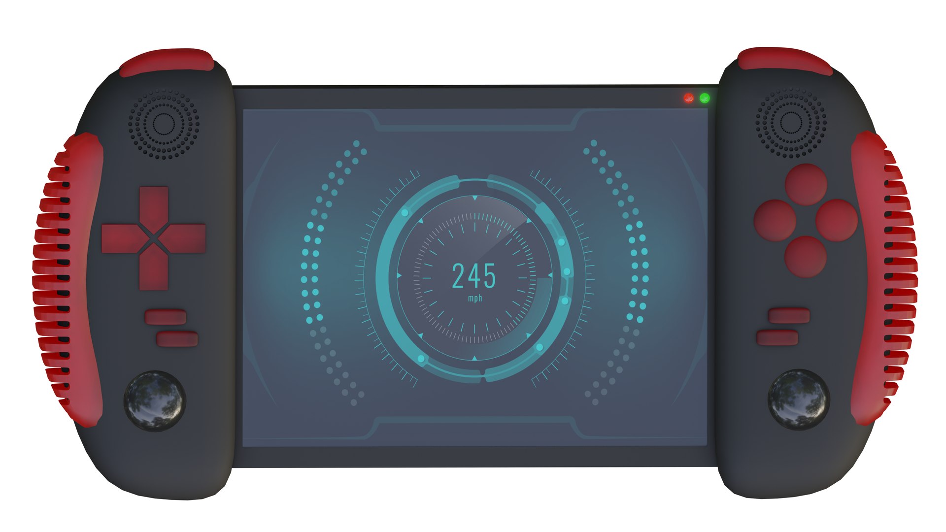 3D Model Futuristic Portable Game Console First Generation Black Red ...