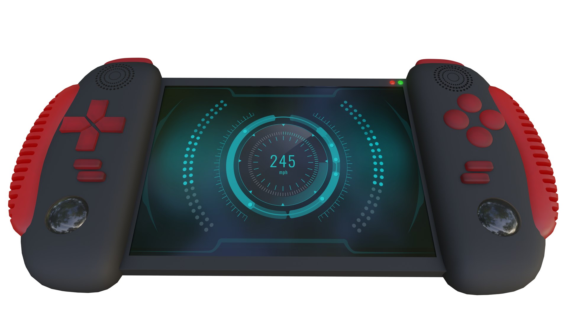 3D Model Futuristic Portable Game Console First Generation Black Red ...