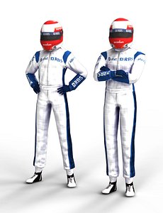 packed 12 f1 drivers 3d model