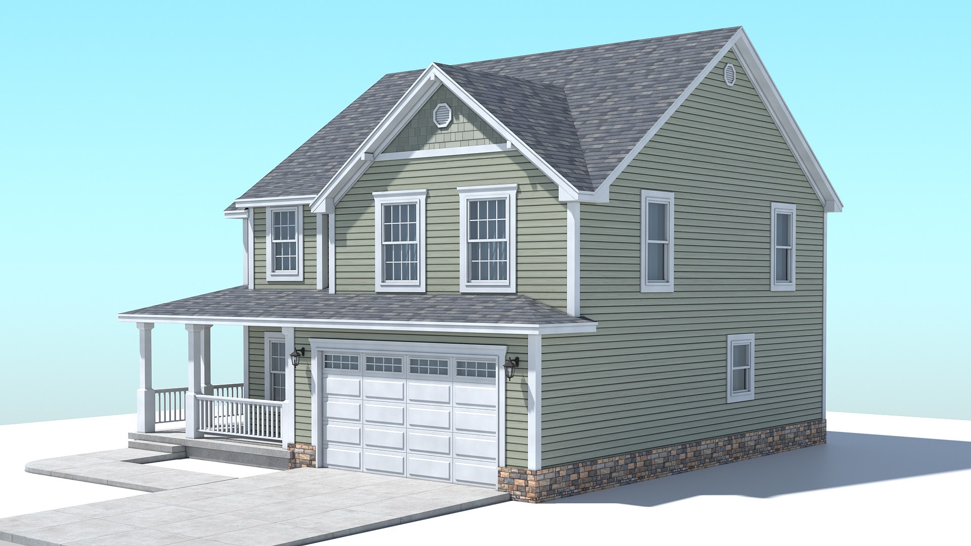 Classic American House 3D Model - TurboSquid 1449988