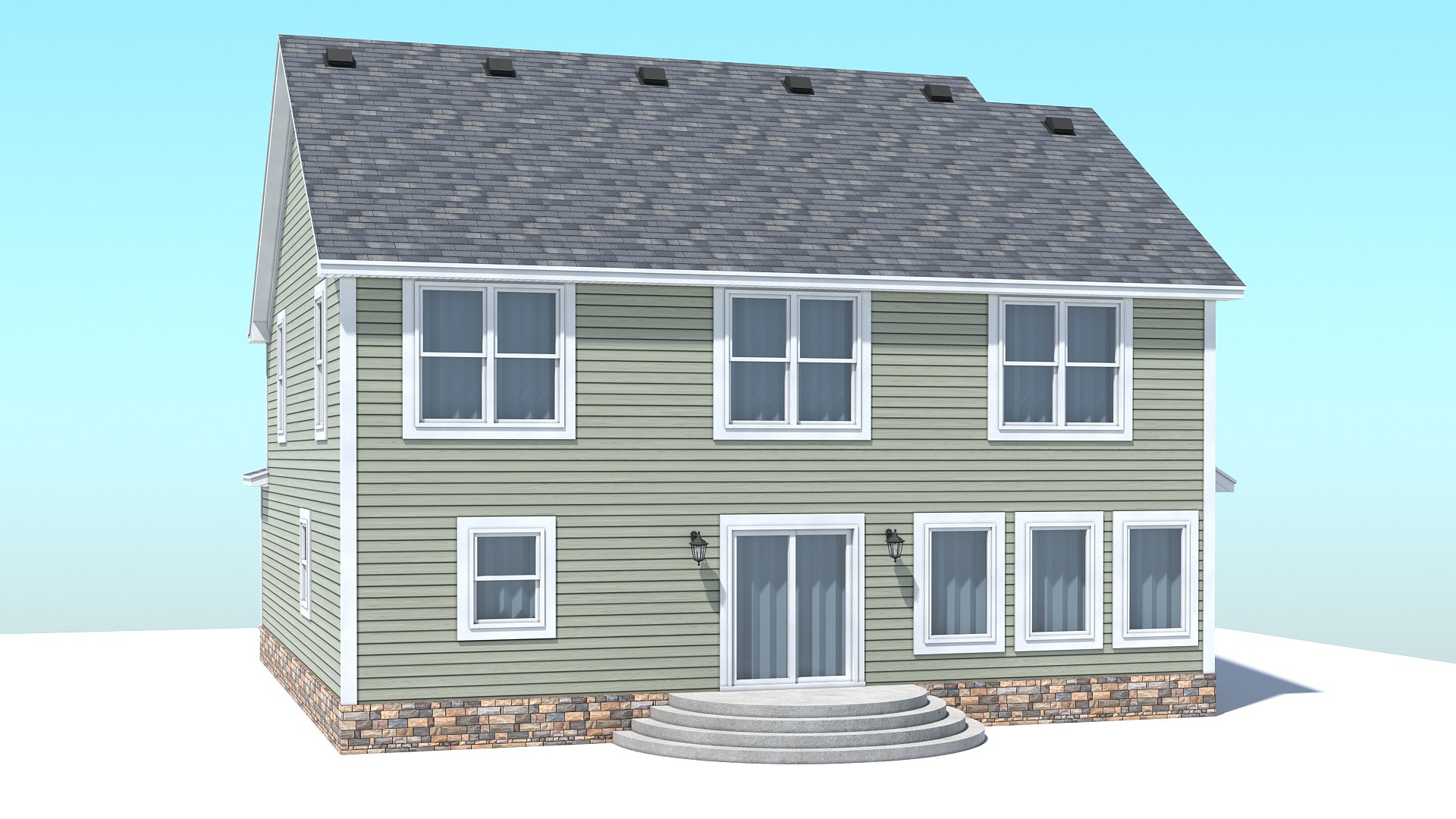 Classic American House 3D Model - TurboSquid 1449988