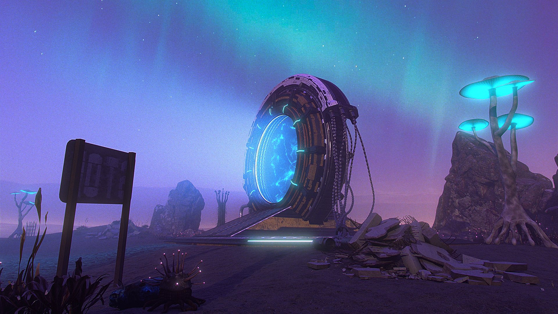 3D Scifi Desert Portals Scence Model - TurboSquid 1816754