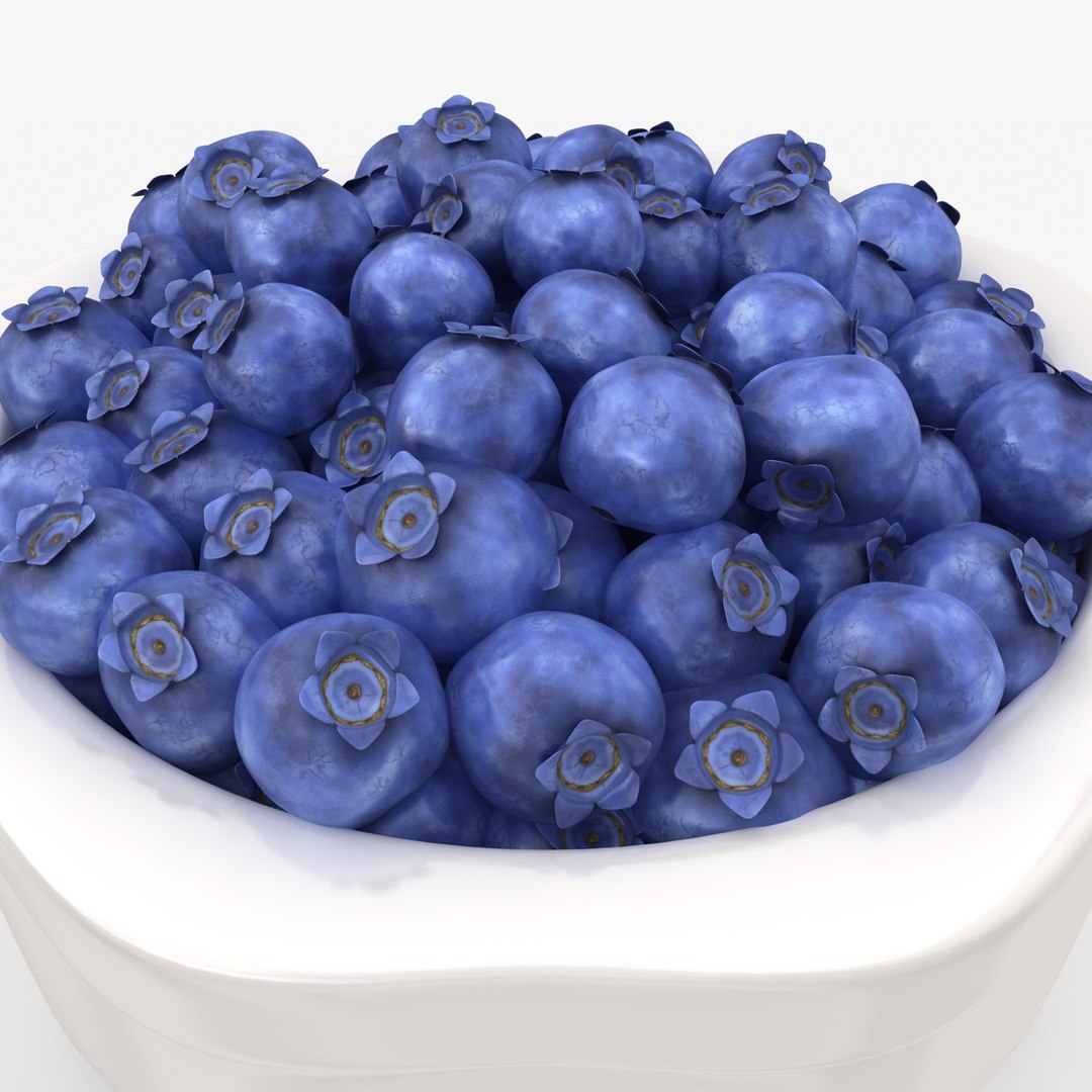 3D Realistic Blueberries Bowl Model - TurboSquid 1193762