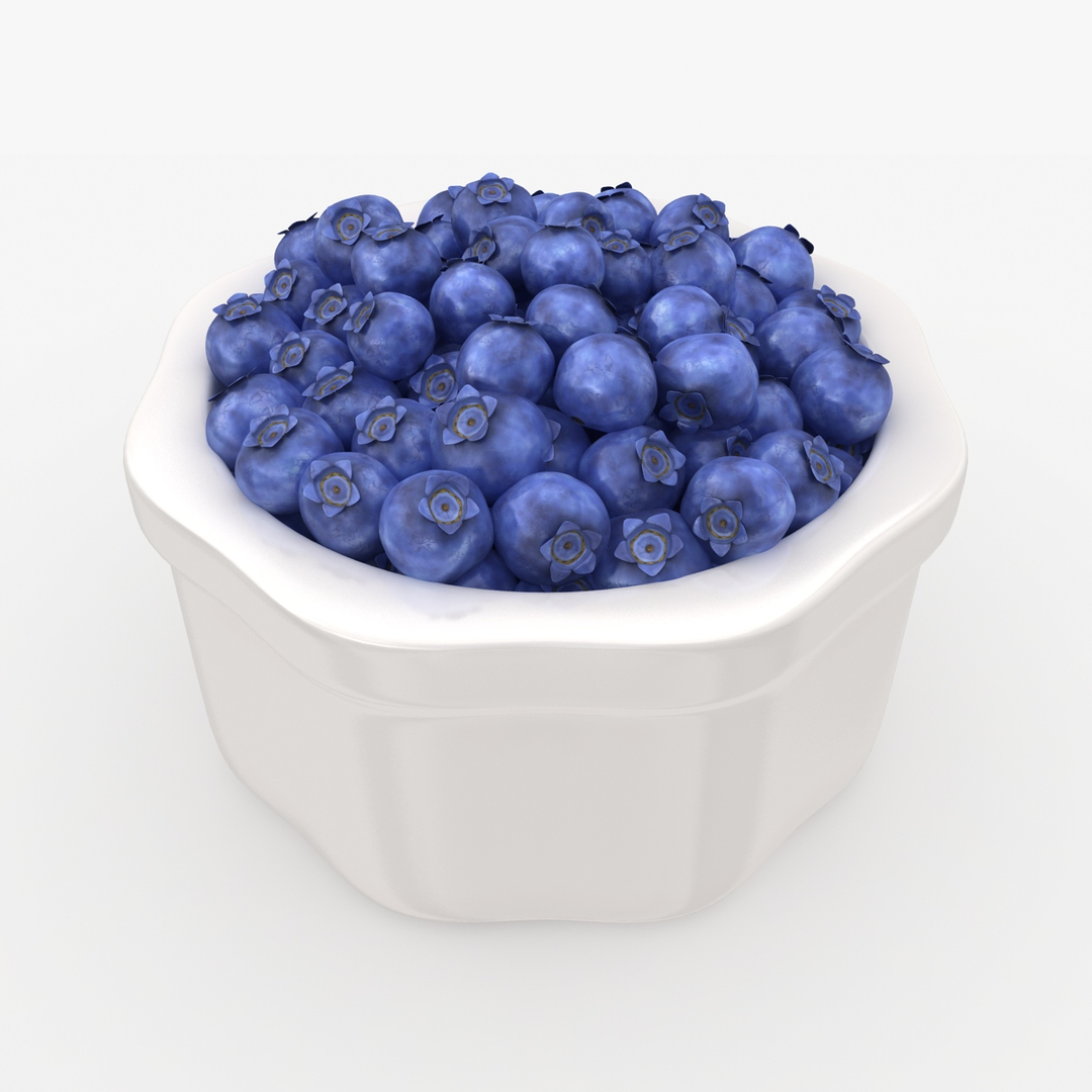 3D Realistic Blueberries Bowl Model - TurboSquid 1193762