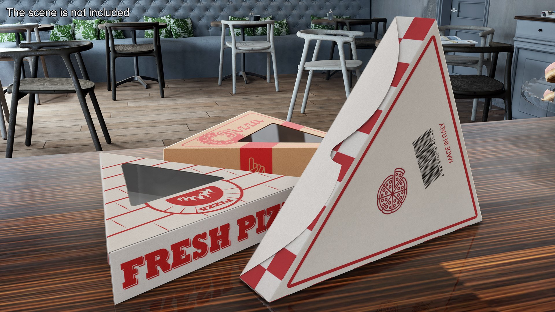 3D Set Of Triangle Pizza Packaging Boxes With Window Model - TurboSquid ...