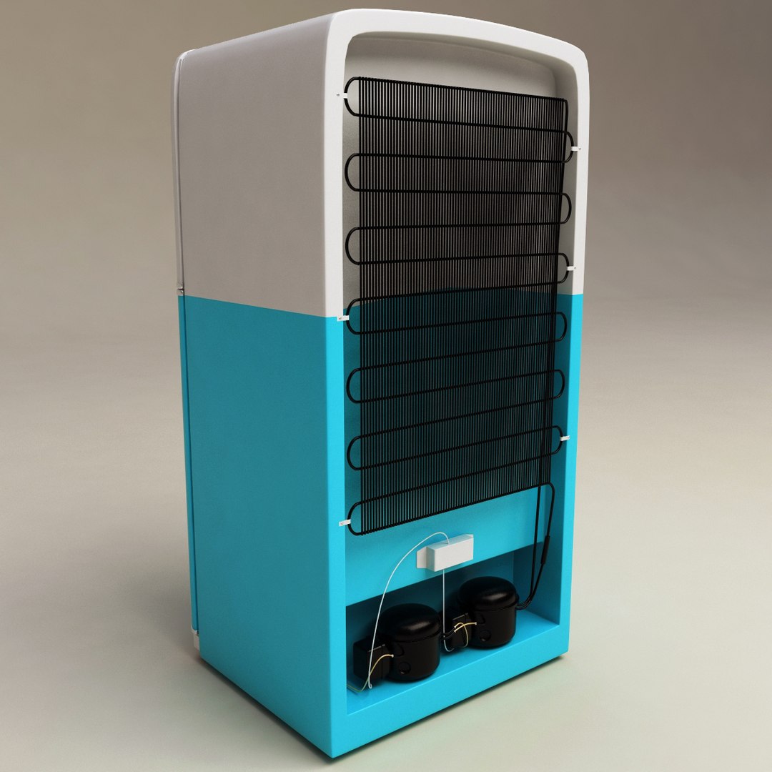 Retro Refrigerator Big Chill 3d Model