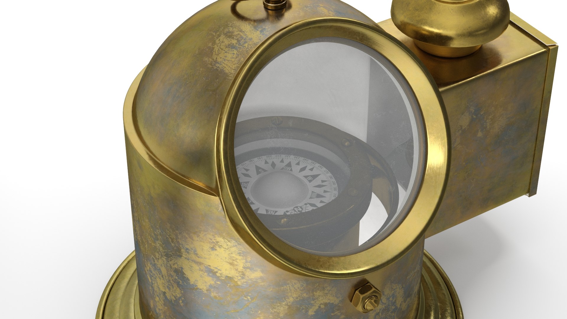 Vintage Marine Binnacle Boat Oil Lamp Old Brass Model - TurboSquid 2215119