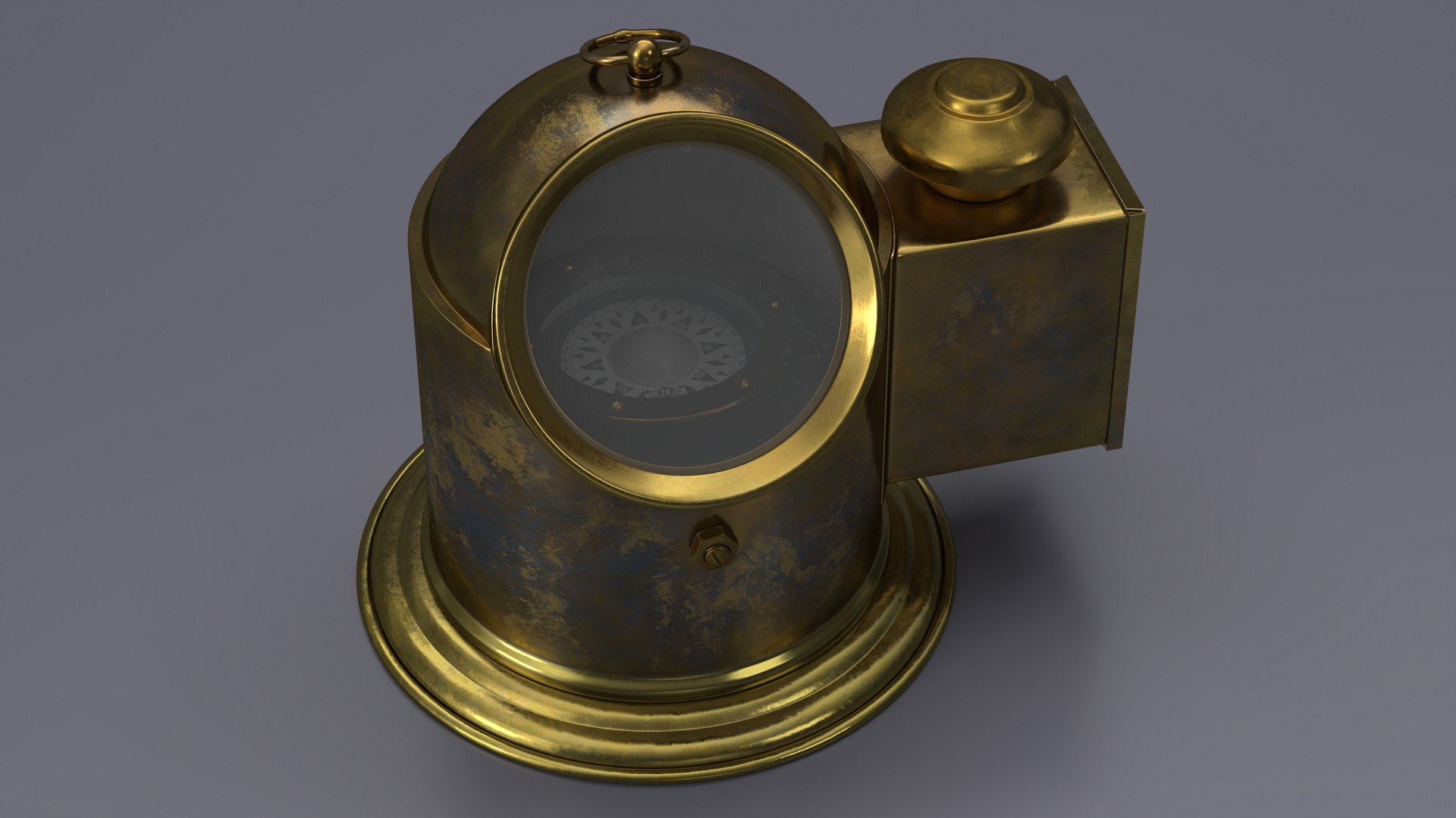 Vintage Marine Binnacle Boat Oil Lamp Old Brass Model - TurboSquid 2215119