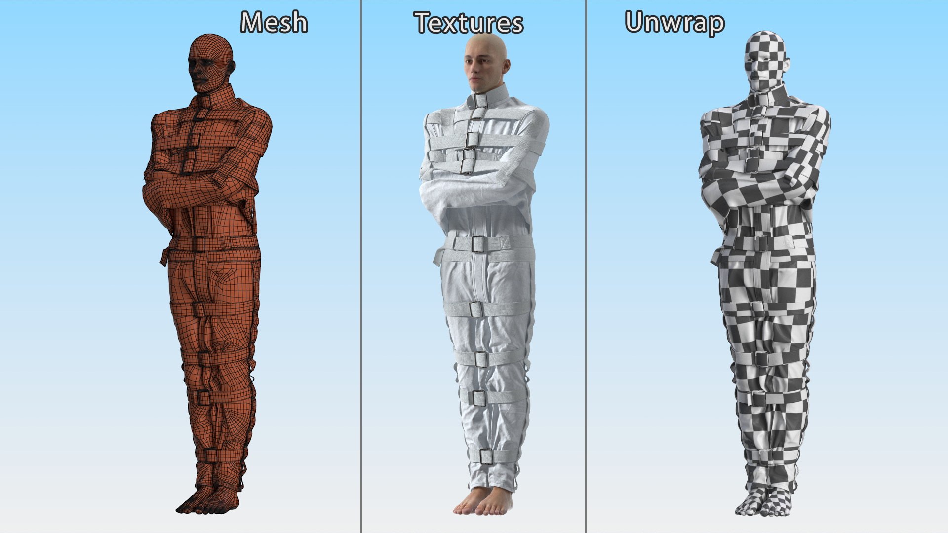 Male Figure In Straitjacket 3D - TurboSquid 2291256