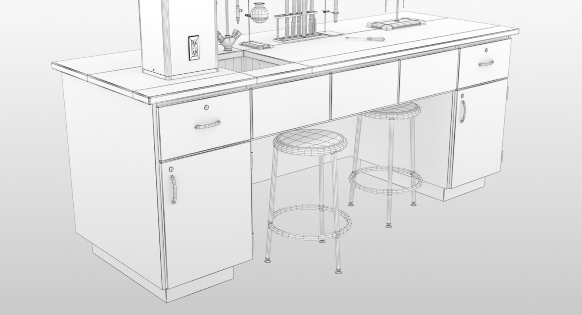 Realistic Laboratory Equipment Desk Model - TurboSquid 1237805