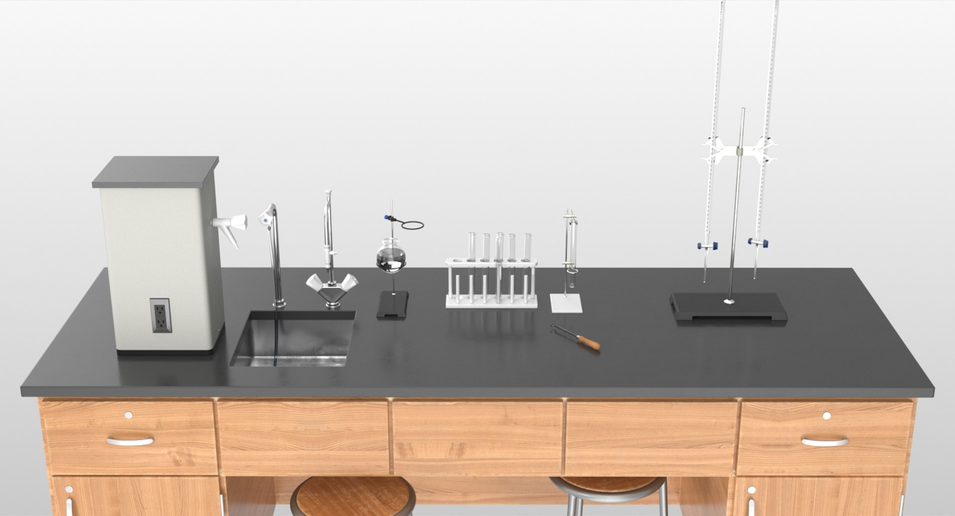 Realistic laboratory equipment desk model - TurboSquid 1237805
