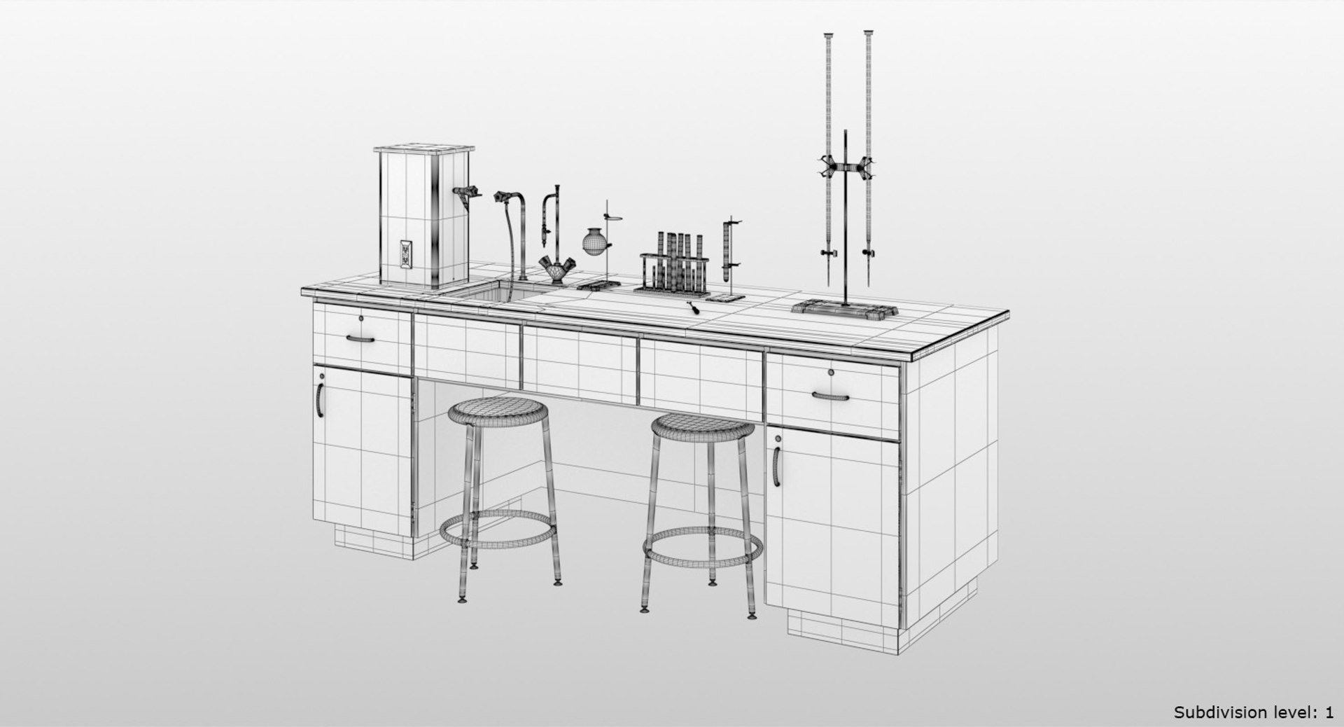 Realistic laboratory equipment desk model - TurboSquid 1237805