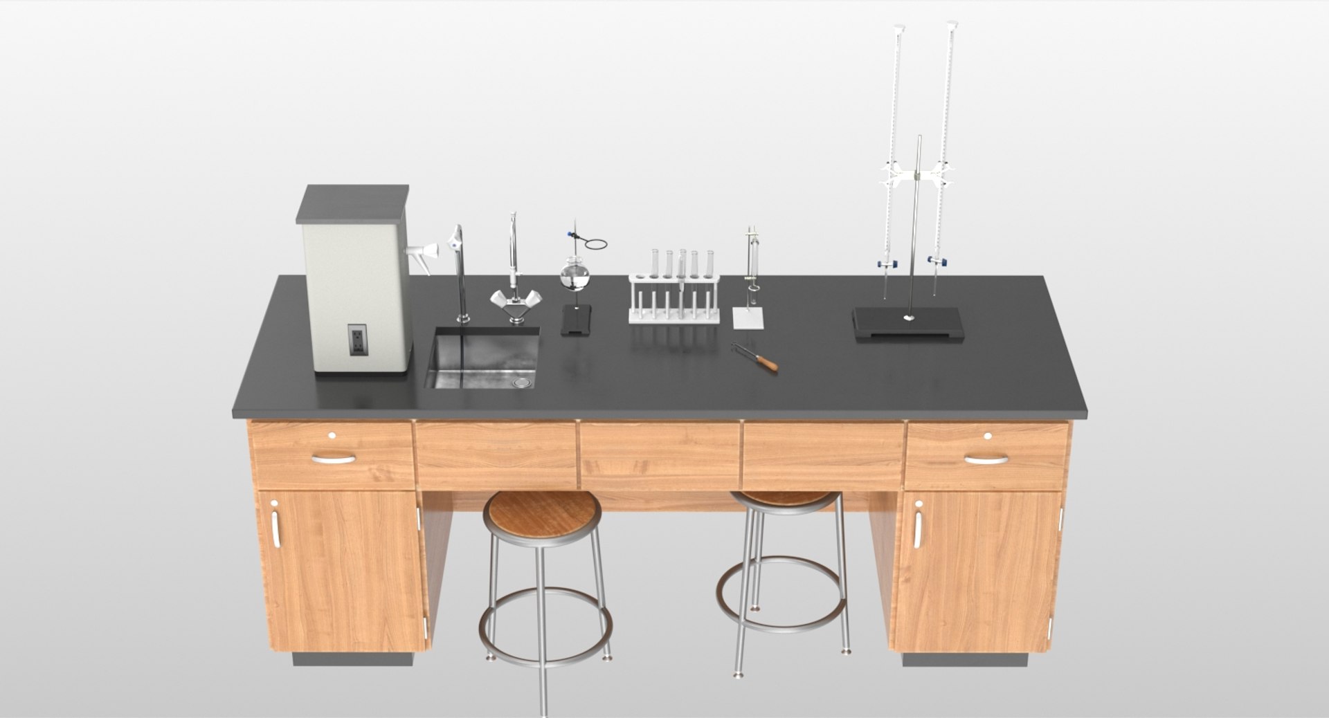 Realistic laboratory equipment desk model - TurboSquid 1237805