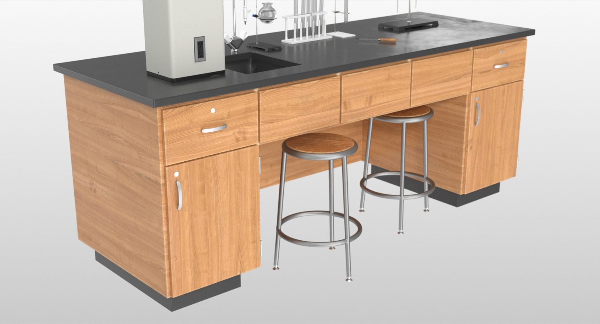 Realistic laboratory equipment desk model - TurboSquid 1237805
