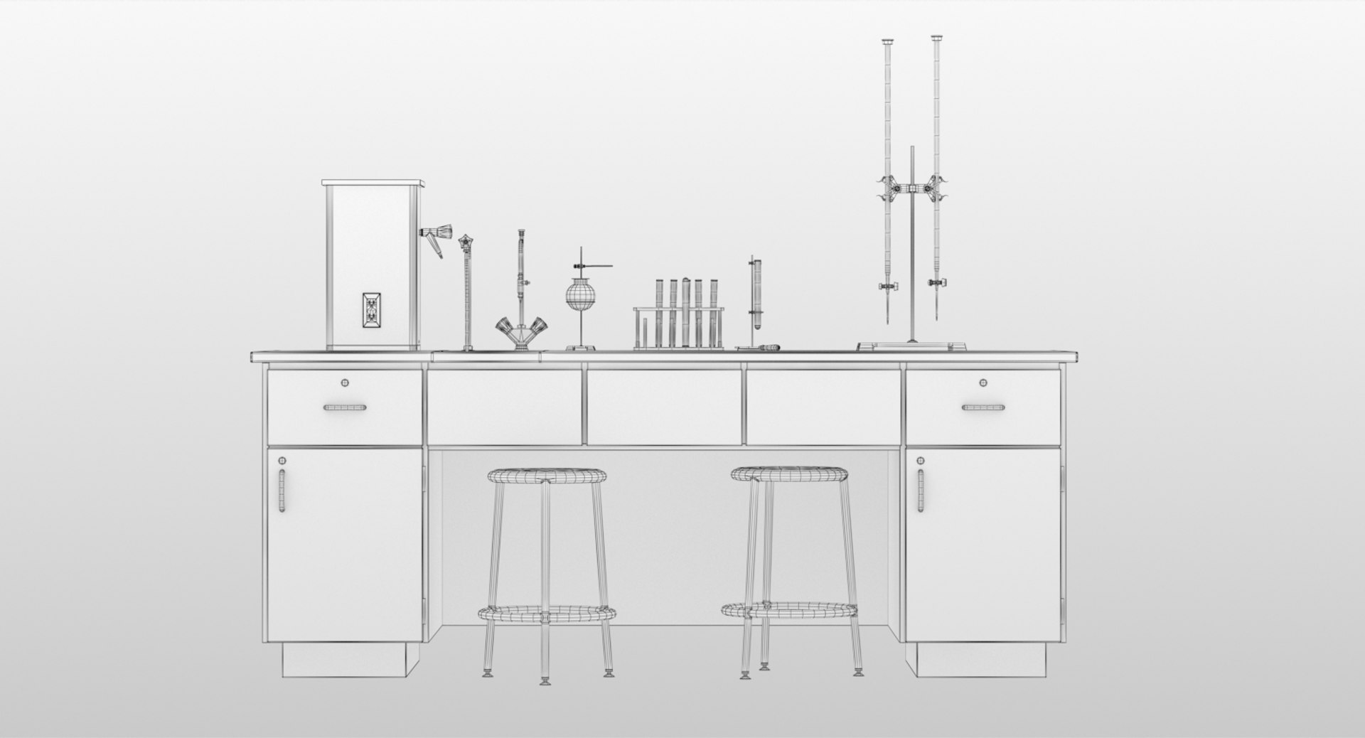 Realistic Laboratory Equipment Desk Model - TurboSquid 1237805