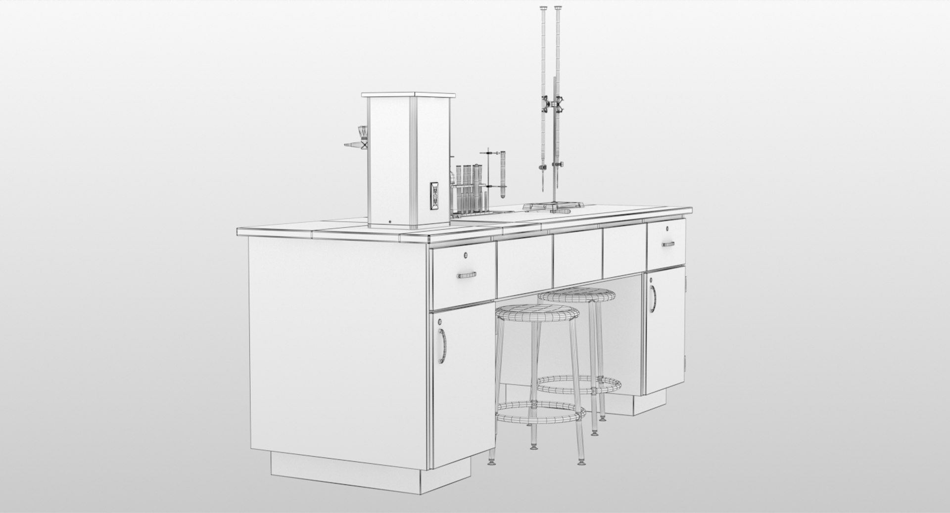 Realistic laboratory equipment desk model - TurboSquid 1237805