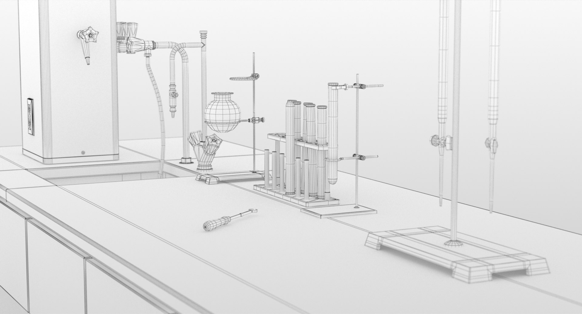 Realistic laboratory equipment desk model - TurboSquid 1237805