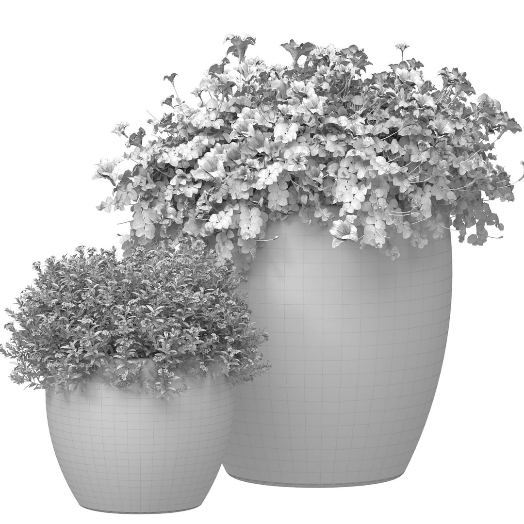 3D Flowerbed In A Garden Pot Flowers Garden Plant Flowerpot Patio ...