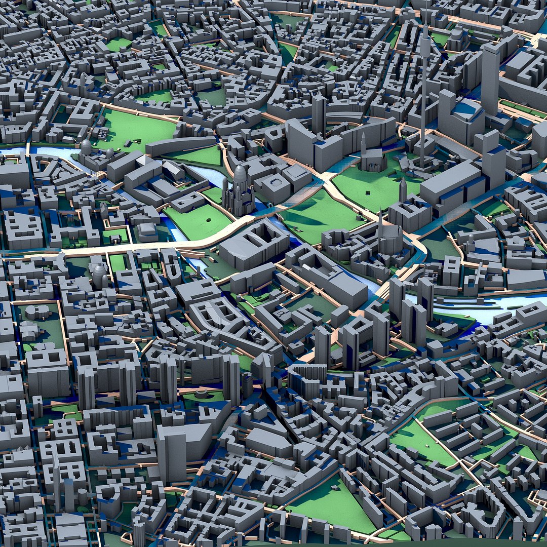Berlin Cityscape 3D Model Brandenburg Gate TV Tower Skyline German ...