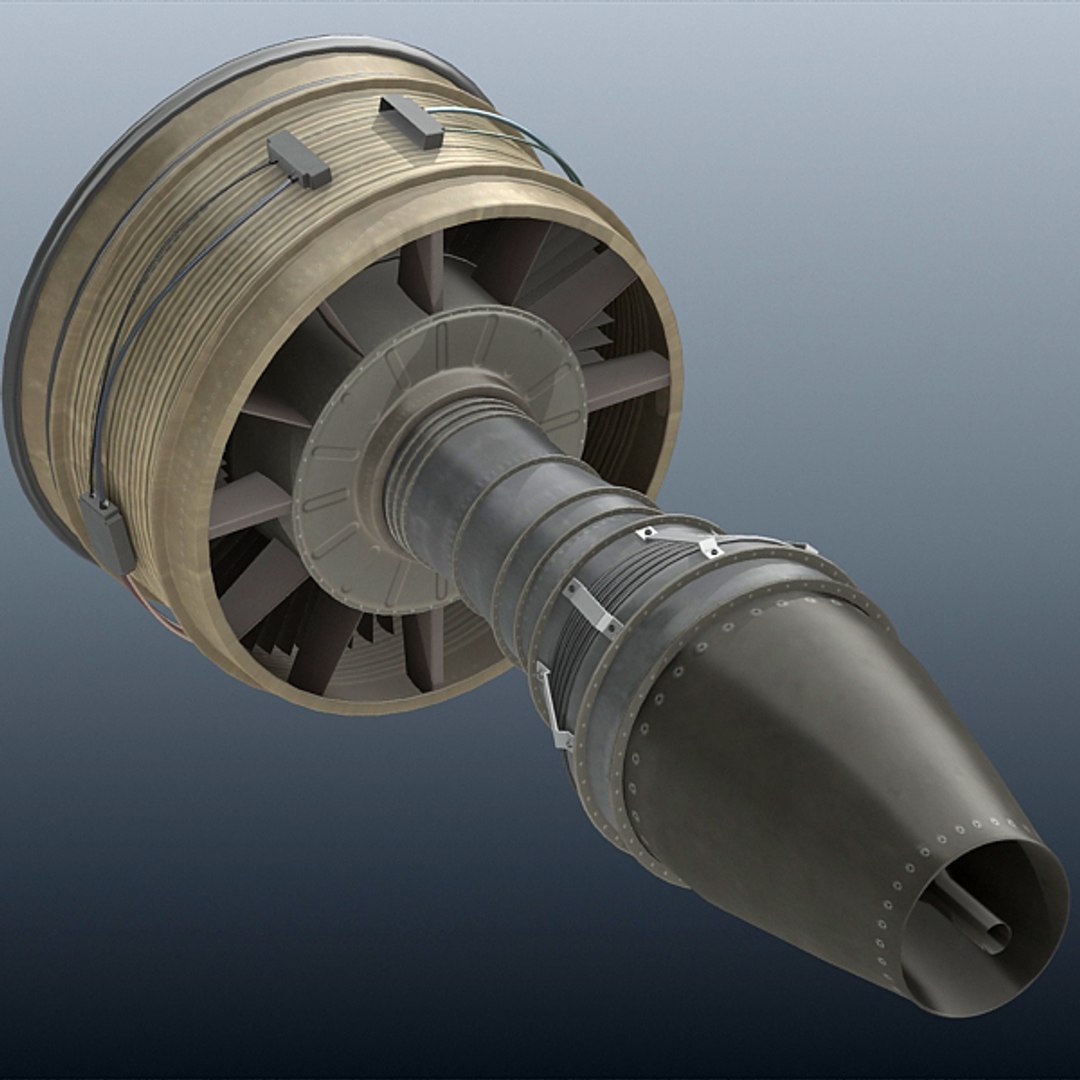 3d Cf6-80c2 Jet Engine