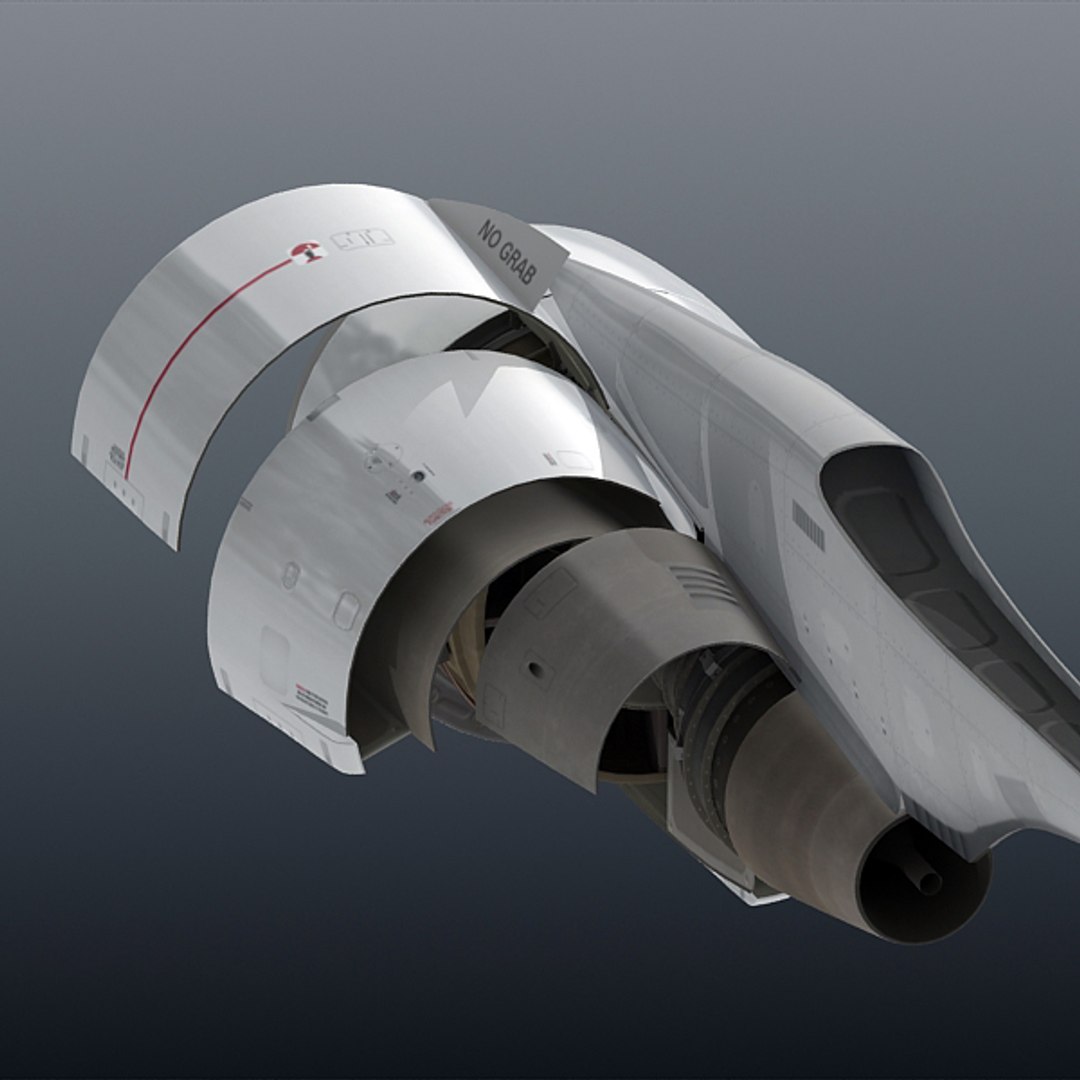 3d Cf6-80c2 Jet Engine