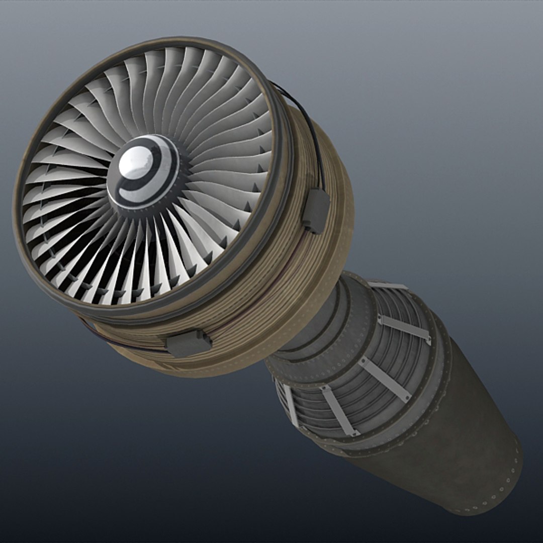 3d Cf6-80c2 Jet Engine