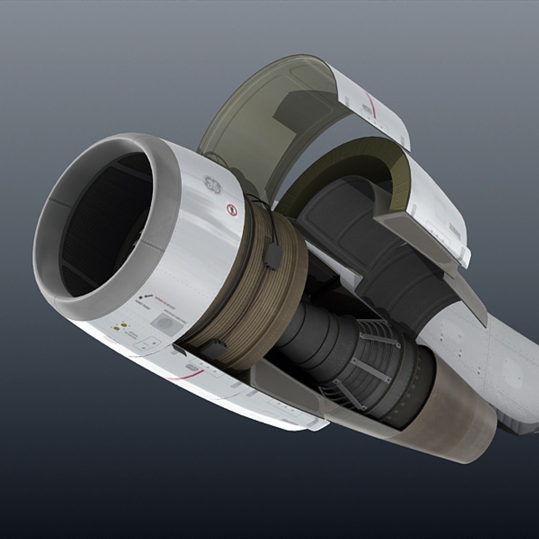 3d Cf6-80c2 Jet Engine