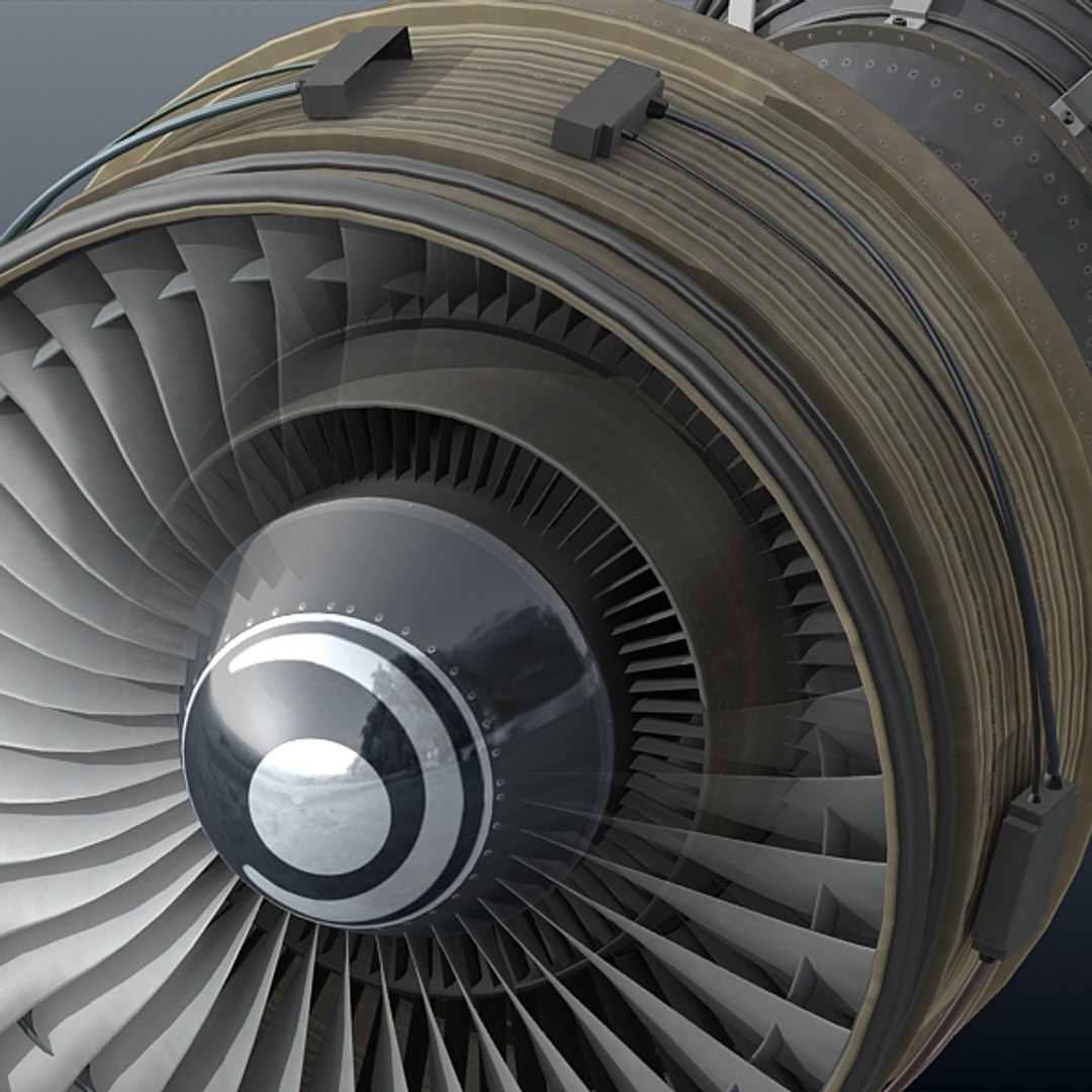 3d Cf6-80c2 Jet Engine