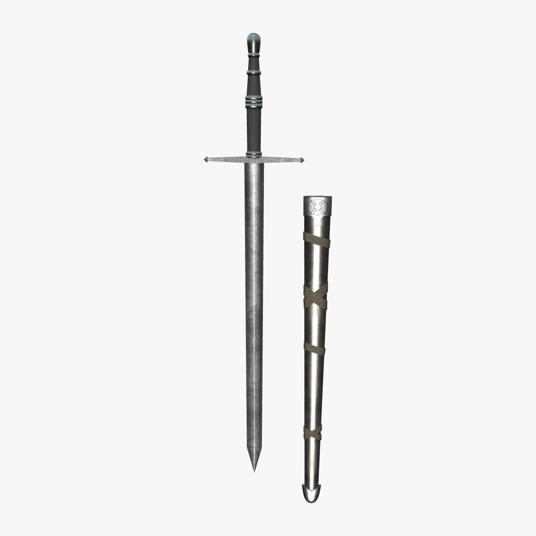 3D Medieval Long Knight Back Hung Sword With Scabbard - TurboSquid 1962658