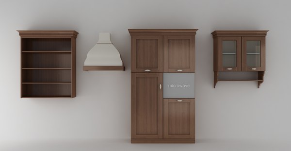 country kitchen cabinet set 3d model