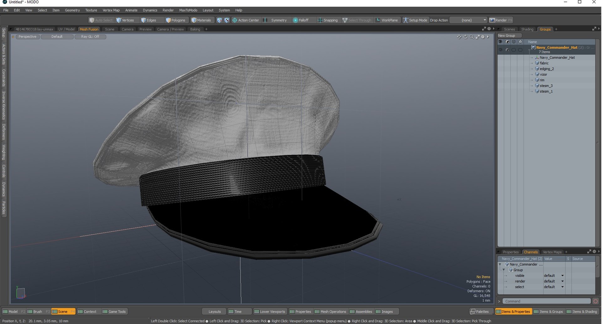 3D Model Navy Commander Hat - TurboSquid 2197564