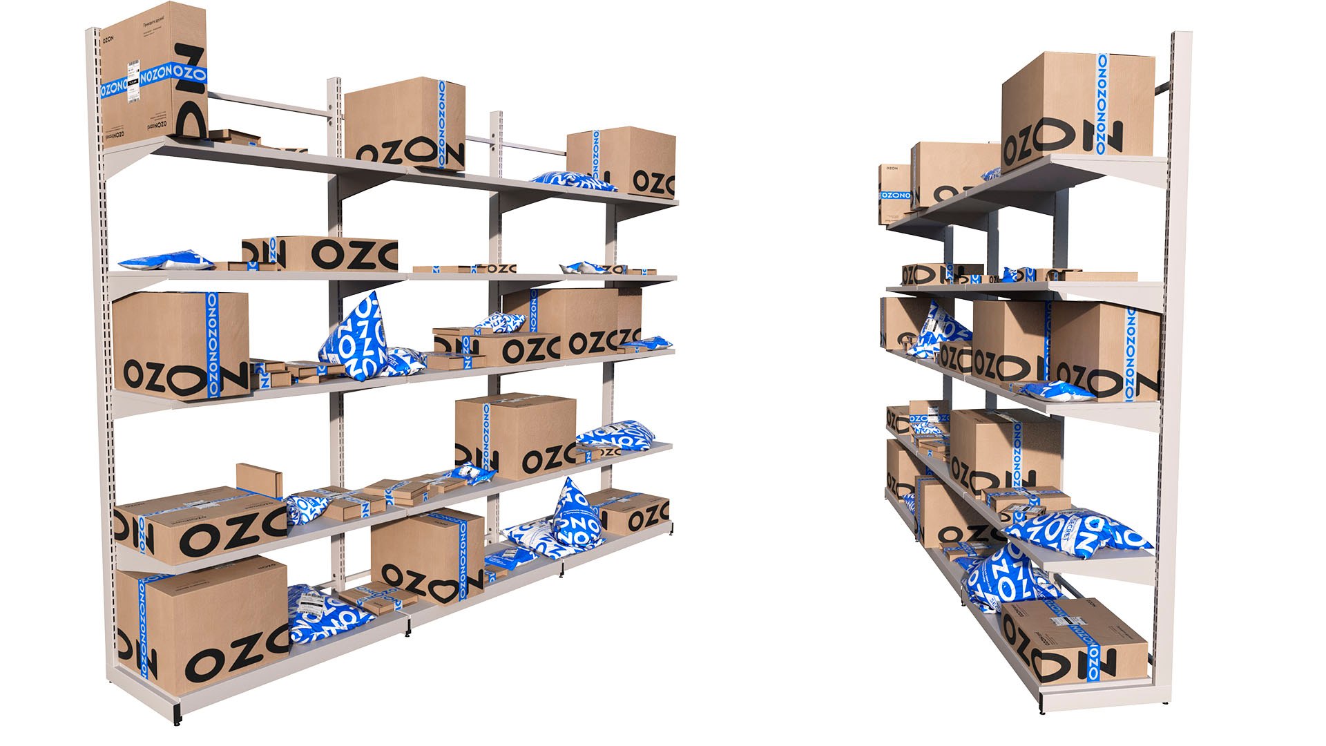Shelving With Boxes Ozon Model - TurboSquid 1719699