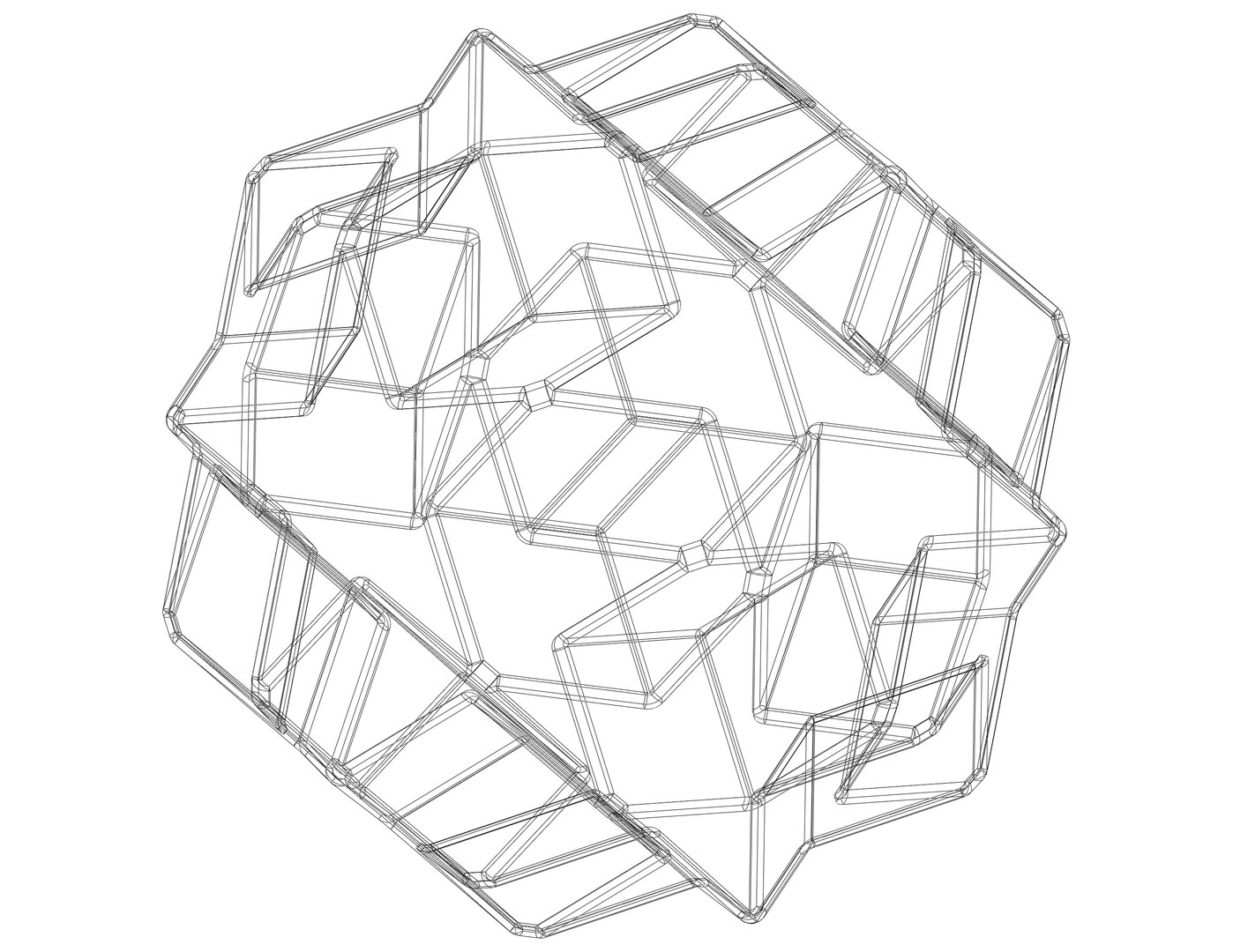 Wireframe Shape Dodecadodecahedron 3D Model - TurboSquid 2162771