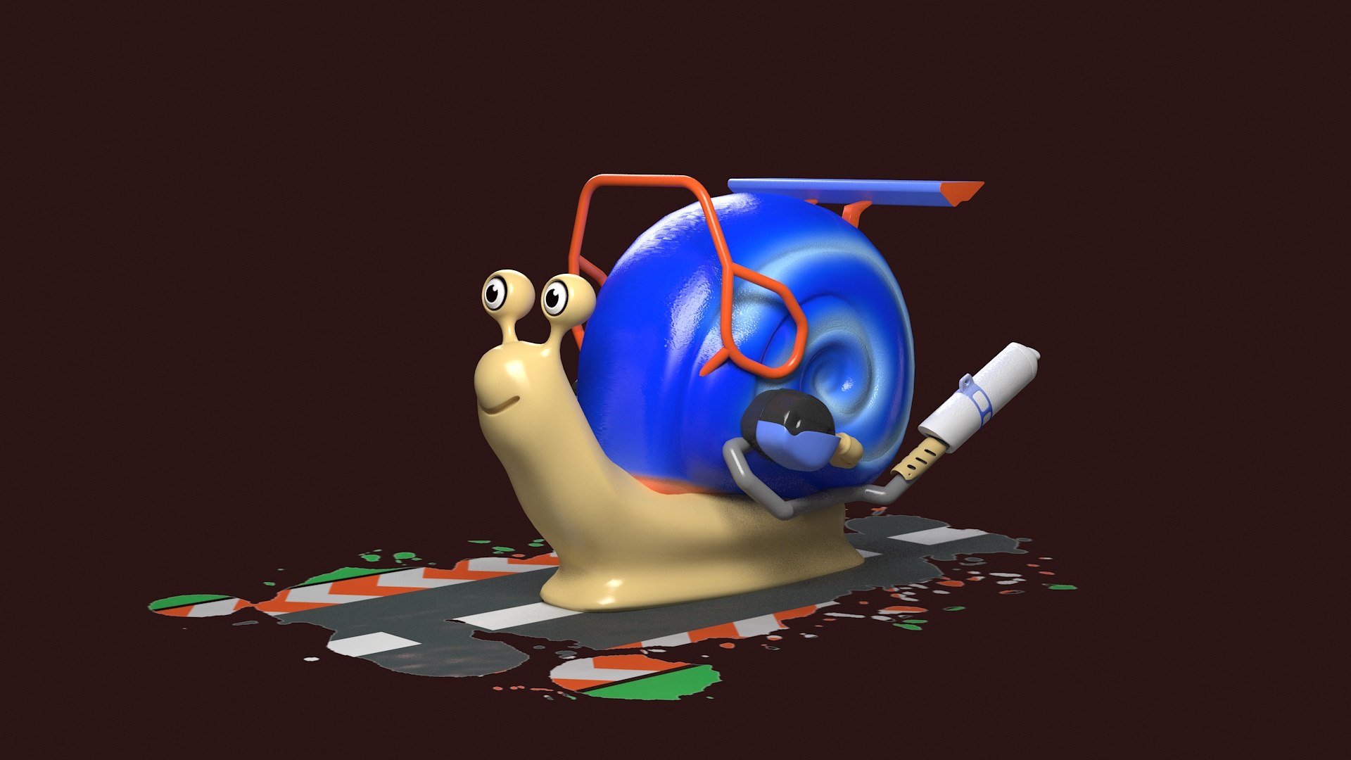 Cartoon Snail Mollusk Toon Car Model - TurboSquid 1864622