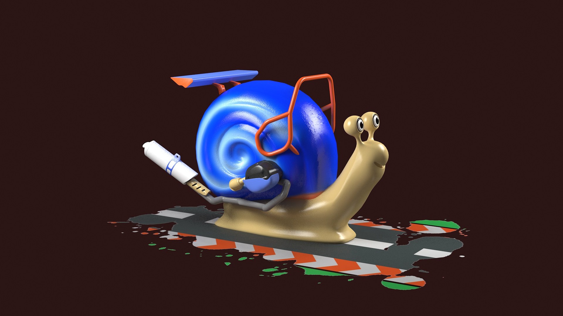 Cartoon Snail Mollusk Toon Car Model - TurboSquid 1864622