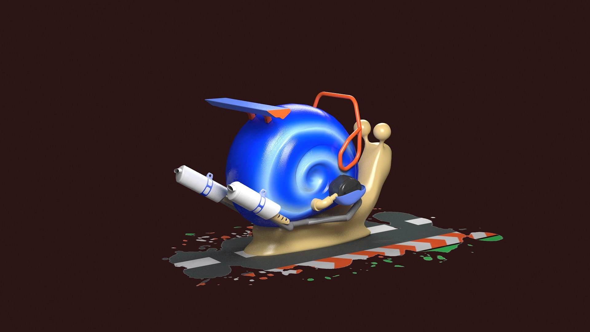 Cartoon Snail Mollusk Toon Car Model - TurboSquid 1864622