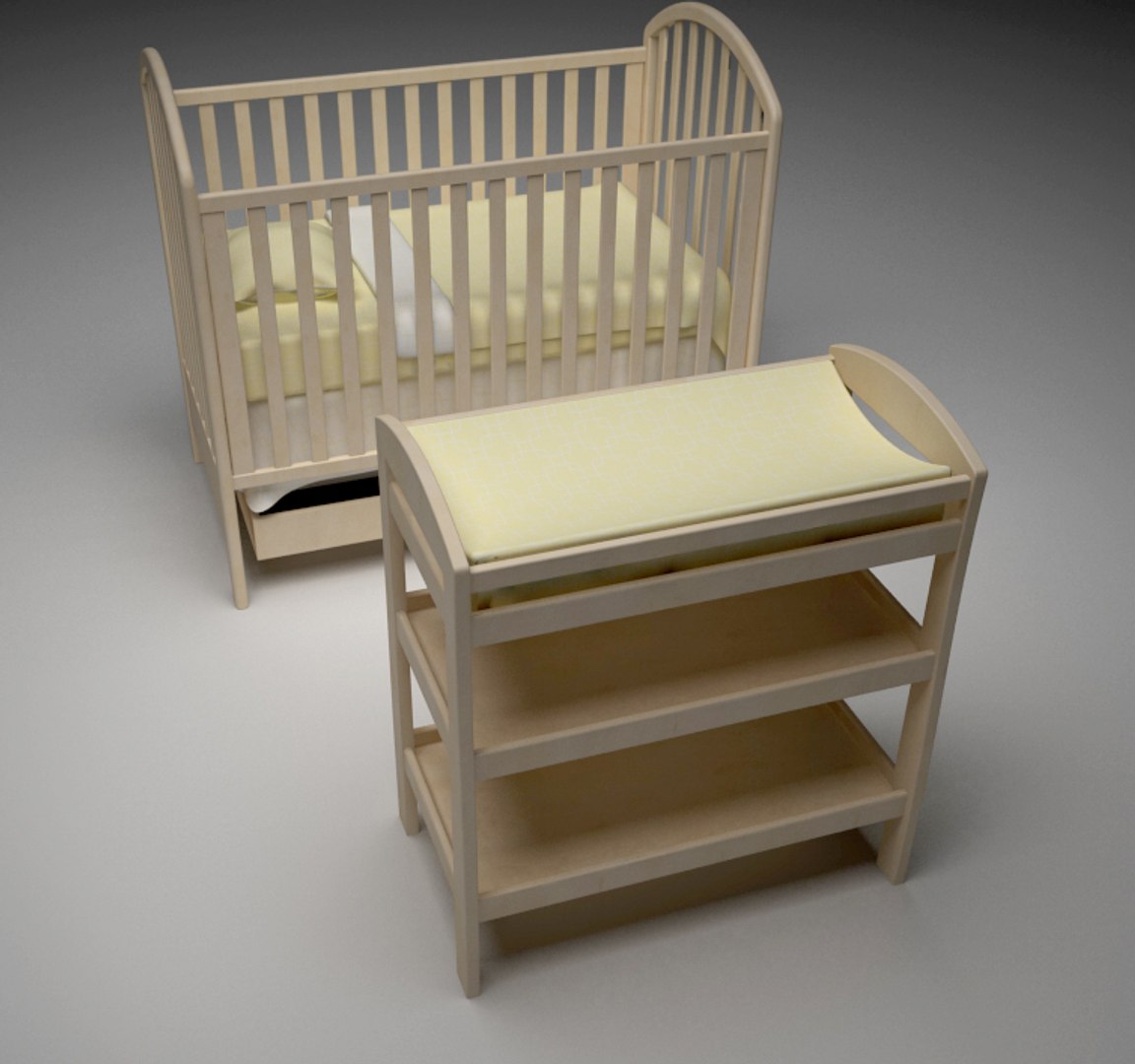 3d Baby Crib Model