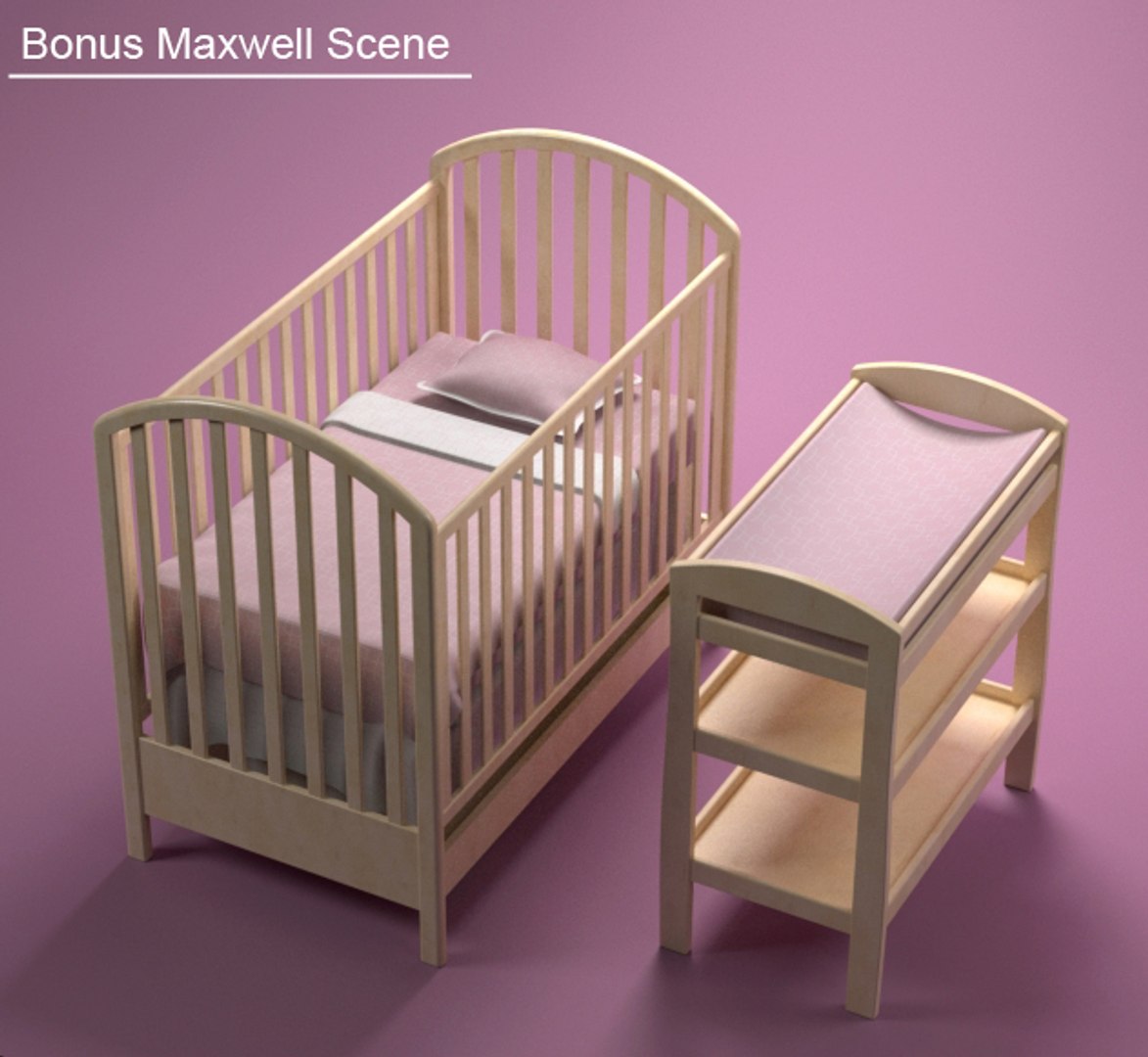 3d Baby Crib Model
